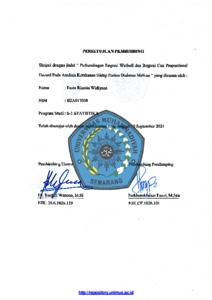 PERBANDINGAN REGRESI WEIBULL DAN REGRESI COX PROPORTIONAL HAZARD PADA ANALISIS KETAHANAN HIDUP ...